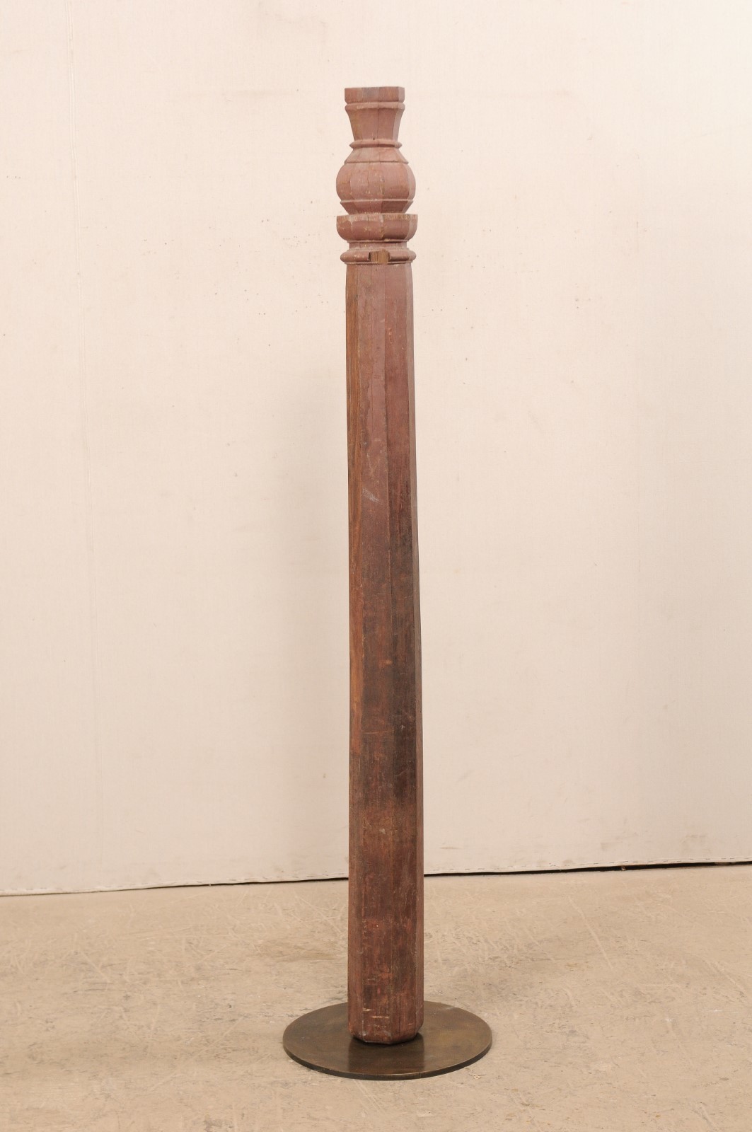 Antique Wooden Column on Stand, 6+ ft | 1887 | A. Tyner Antiques