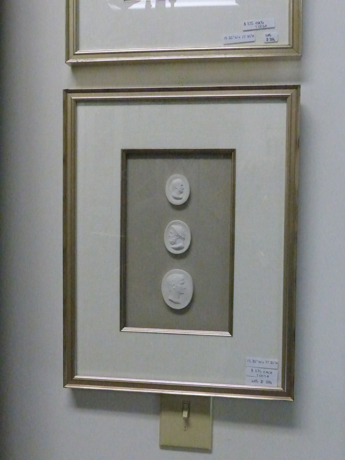 Hand Cast Framed White Intaglios | 284 | A. Tyner Antiques