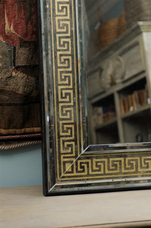 A Large Antiqued Greek Key Mirror | 992 | A. Tyner Antiques